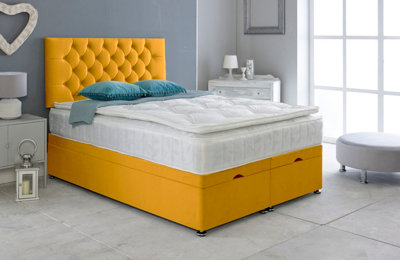 Chesterfield Plush Velvet Ottoman Storage Bed, with Pillow Top Mattress ...
