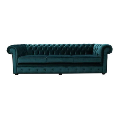 Chesterfield Thomas 5 Seater Sofa Settee Amalfi Forest Green Velvet ...