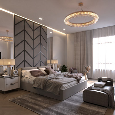 Chevron Geometric MDF Wall Panelling Kit | DIY at B&Q