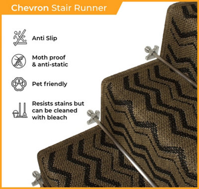 Chevron Stair Runner - Hardwearing, Non-Slip & Durable Carpet for ...
