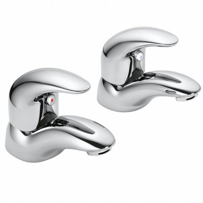 Chi Basin Tap Pair Chrome - Contemporary Lever Handle Bathroom Taps ...