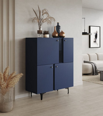 Chic Milano Highboard Cabinet in Navy - Elegant Storage Solution (H ...