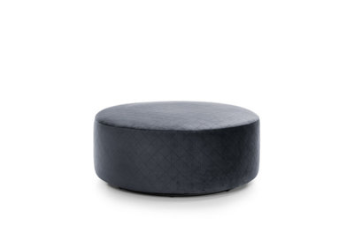 Chicago Velvet Large Quilted Swivel Footstool Chair in Dark Grey | DIY ...