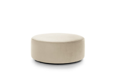 Chicago Velvet Large Swivel Footstool in Cream