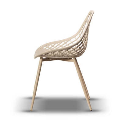 Chico Designer Plastic Chair Modern Design - Beige