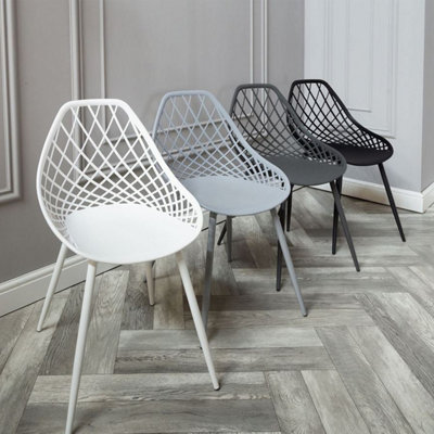 Chico Designer Plastic Chair Modern Design Dark Grey
