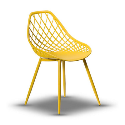 Chico Designer Plastic Chair Modern Design - Yellow