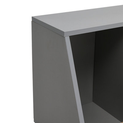 Child-Friendly Grey Toy Storage Stackable Organizer with 3 Open Cubes ...