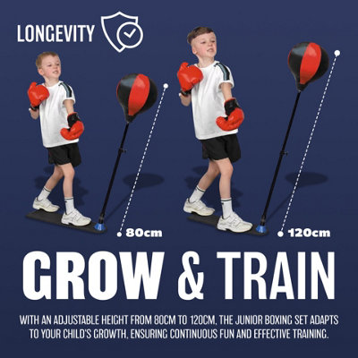 Children Kids Junior Boxing Punch Ball Bag Free Standing Set With Mitts ...