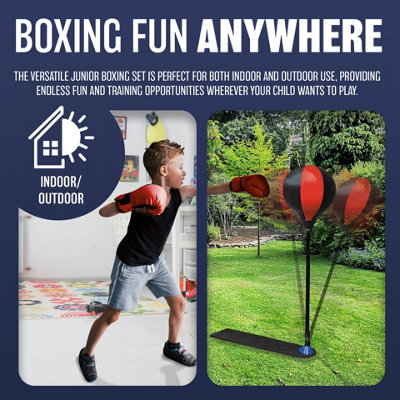 Children Kids Junior Boxing Punch Ball Bag Free Standing Set With Mitts ...