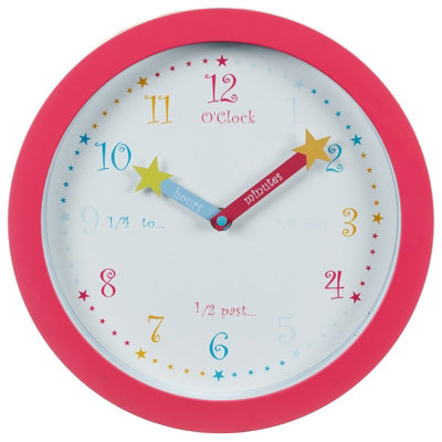 Children's Bedroom Nursery Learn To Tell The Time Clock Easy to Read ...