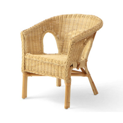Children's Chair Wicker Loom in Natural Kids Seat (H)49.5cm x (W)43cm x ...