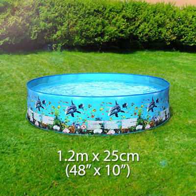 Childrens Paddling Pool 4ft, Rigid No Inflation 4ft x 25cm