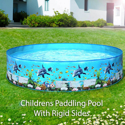 Childrens Paddling Pool 4ft, Rigid No Inflation 4ft x 25cm