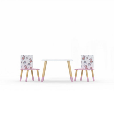 Childrens Peppa Pig Repeat Pattern Table & Chairs Set, Preschoolers ...
