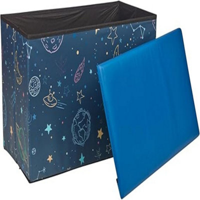 Childrens Toy Box Storage Chest Collapsible Ottoman Bench Seat 60 cm ...