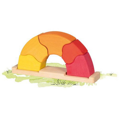 Childrens Wooden Building Bricks Sunrise Kids Stacking Wood Block Toy ...