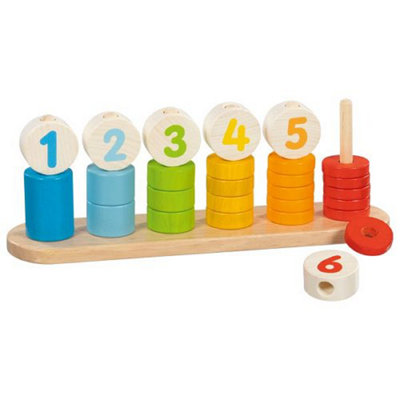 Childrens Wooden Toy Game Learn to Count Kids Wood Colourful Number ...