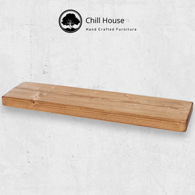 Chill House Rustic Floating Shelf 9x2 inch, Dark Oak, 110cm
