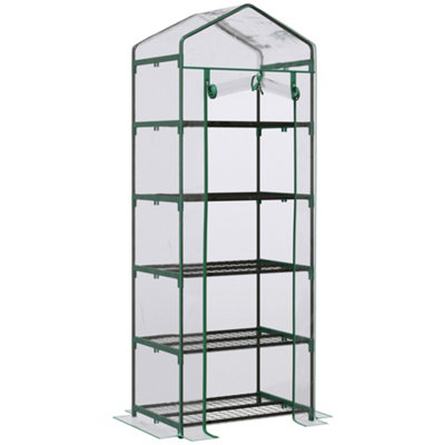 CHILLI 5 TIER MINI GREENHOUSE, PORTABLE GREENHOUSE WITH REINFORCED ...