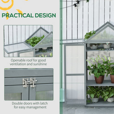Chilli Garden Cold Frame Polycarbonate Greenhouse with Adjustable ...