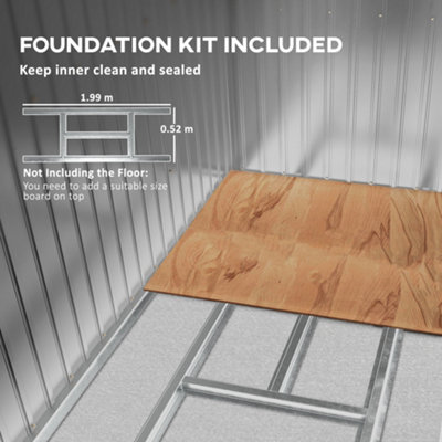 CHILLI Outdoor Lean to Garden Metal Equipment Tool Storage Shed w ...