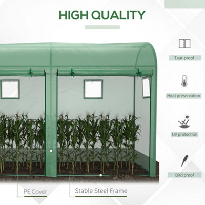 Chilli Walk-in Greenhouse, Tomato Greenhouse with Double Doors & 4 ...