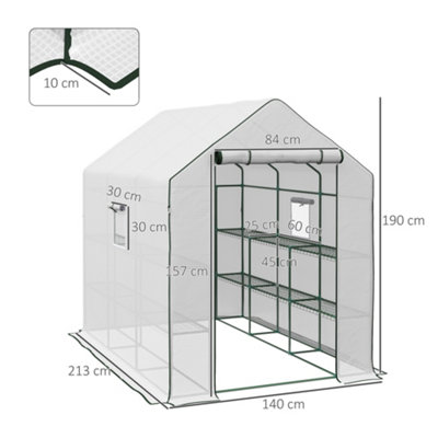 Chilli Walk-in Greenhouse with 3 Tier 12 Shelves, Small Greenhouse with ...