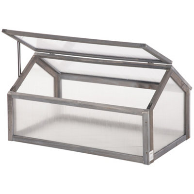 Chilli Wooden Cold Frame Garden Polycarbonate Greenhouse with Openable ...