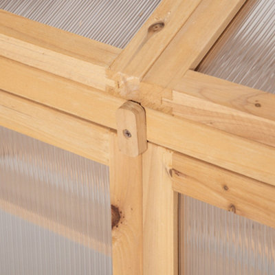 Chilli Wooden Cold Frame Polycarbonate Greenhouse with Openable Top ...