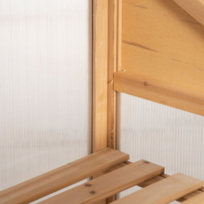 Chilli Wooden Cold Frame Polycarbonate Greenhouse with Openable Top ...