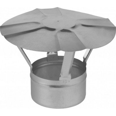 Chimney Cowl, 130 mm (5.12") - Pipe, Stove, Galvanised Metal Rain Cover ...