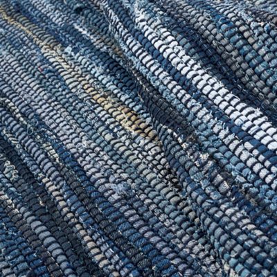 Chindi Handwoven Denim Recycled Rag Rug - 60 x 230cm