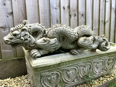 Chinese Dragon Stone Statue Outdoor Garden Ornament British Made ...
