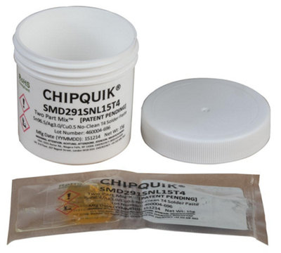 CHIP QUIK - Solder Paste No Clean Sn96.5/Ag3.0/Cu0.5 2-Part Mix 15g (T4 ...