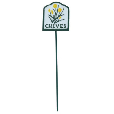 Chives Herb Sign Marker Label Cast Iron Plant Plaque Garden Yard Allotment