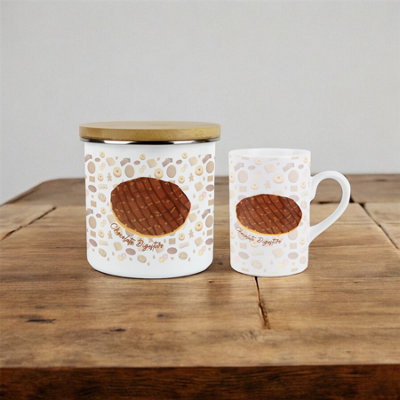 Chocolate Digestive Mug & Canister Gift Set - Novelty Gifts for Foodies ...