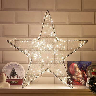 Christmas 3D Star 200 Warm White Light | DIY at B&Q