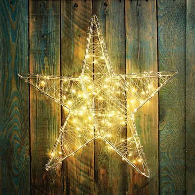 Christmas 3D Star Metal 200 Warm White LED Light Bright Illumination ...