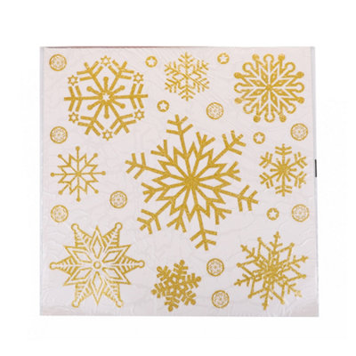 Christmas 4 Pack Glitter Window Stickers Gold & Silver