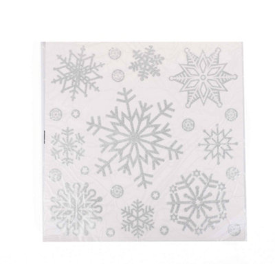 Christmas 4 Pack Glitter Window Stickers Gold & Silver