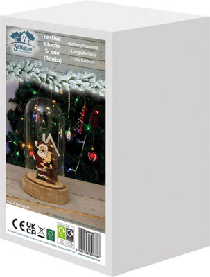Christmas Battery Powered Light Up Cloche Christmas Scene Globe ...