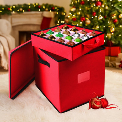 Christmas Bauble Storage Box 64 Compartment Storage Cube Box 4 Trays ...