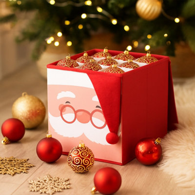 Christmas Bauble Storage Box with Lid Cardboard Storage Box ...