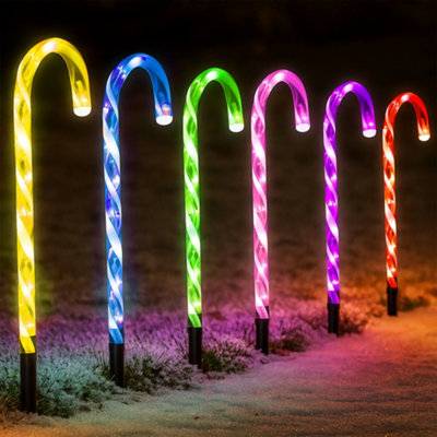 Christmas Candy Cane Lights 6 Pack Christmas Pathway Lights with 60 LED ...