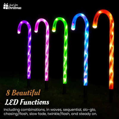 Christmas Candy Cane Lights 6 Pack Christmas Pathway Lights with 60 LED ...