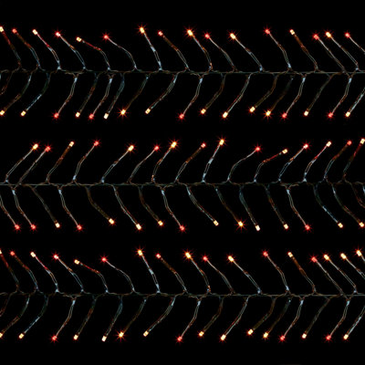 Christmas Cluster Lights 2000 LED Red & Vintage Gold Multi Action 25M