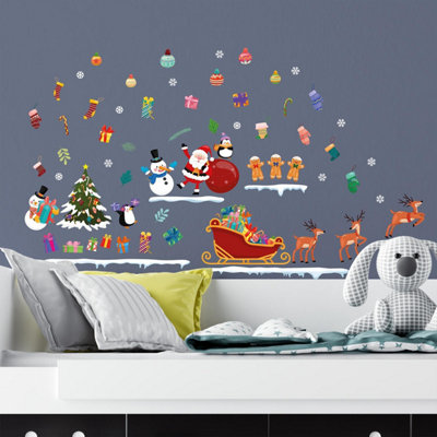 Christmas Day Colourful Cartoon Stickers Set Wall Stickers Wall Art ...