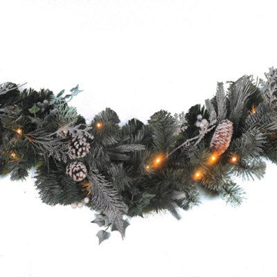 Christmas Decor: 6ft LED Frosted Woodland Garland with 30 LEDs ...