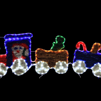 Christmas Decor: Tinsel Train Light Display (288 LEDs, 138x50 cm)